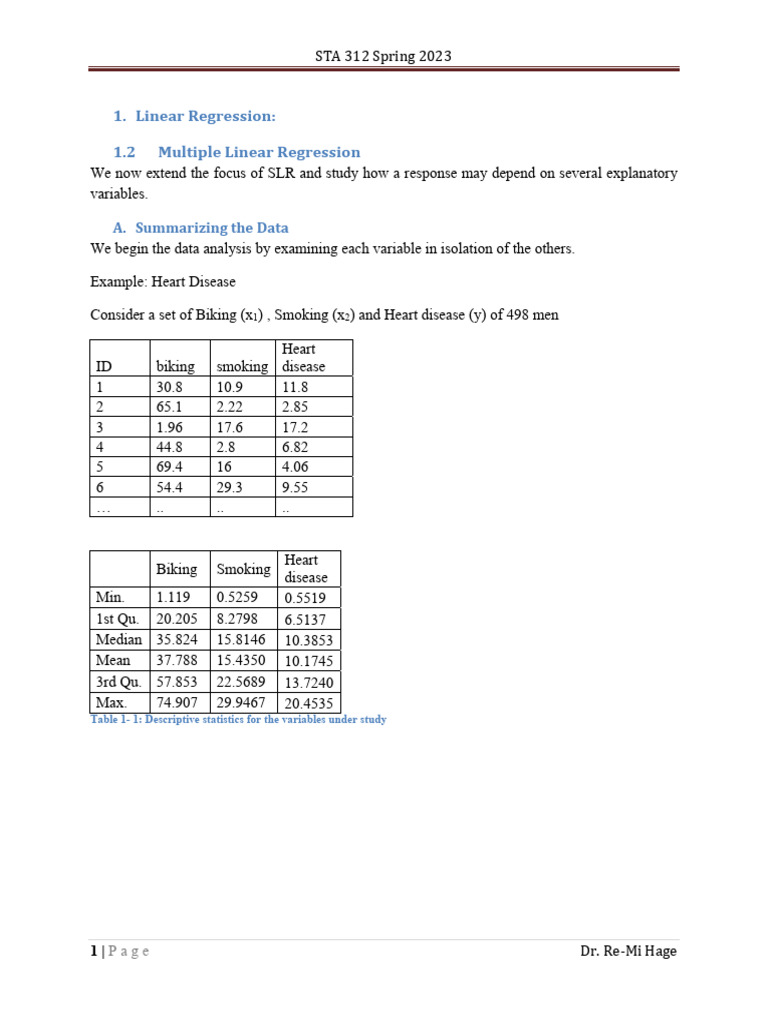 Linear Regression Part 2 Pdf Errors And Residuals Linear Regression 
