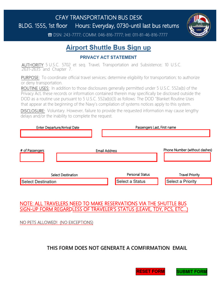 New Airport Shuttle Bus Schedule | PDF
