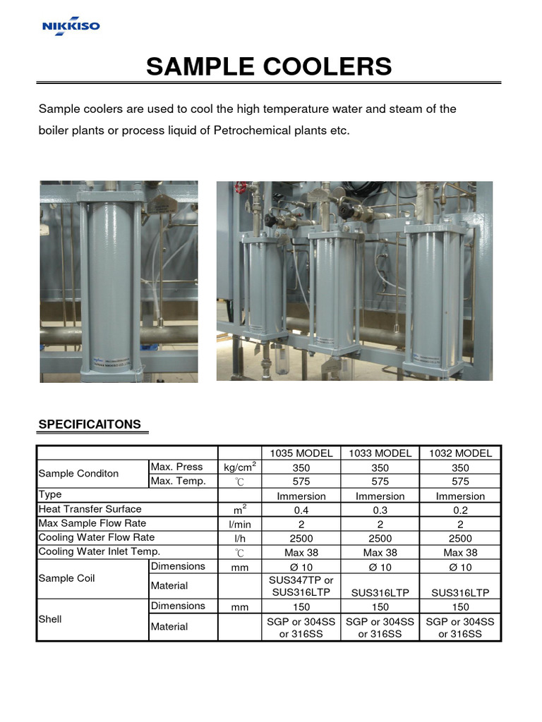 Boiler Sample Cooler Specifications | PDF | Home & Garden | Science ...