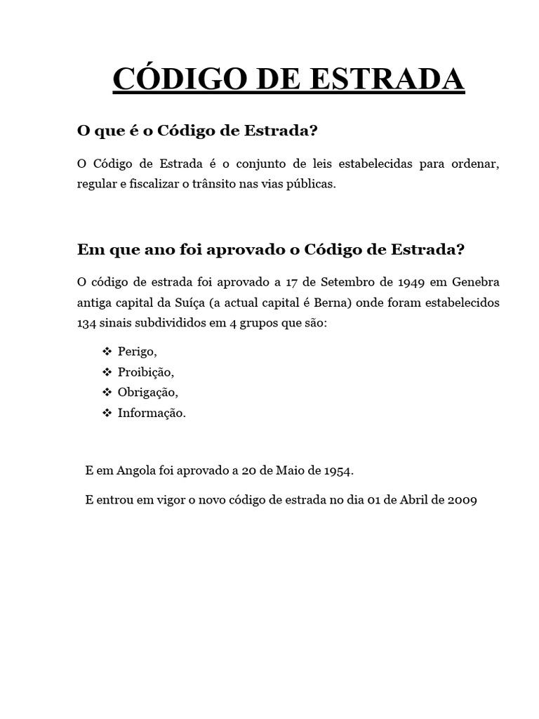 Código de Estrada 2020 Jas | PDF | Tráfego | Semáforo