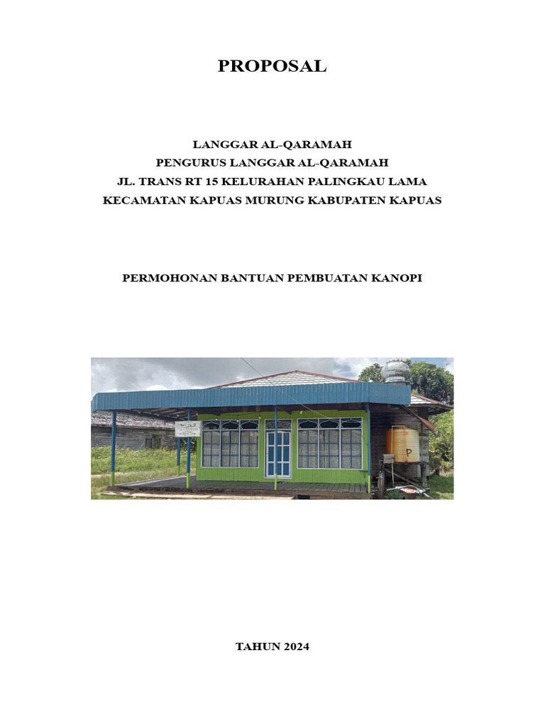 Proposal Kanopi Al-Qaramah | PDF