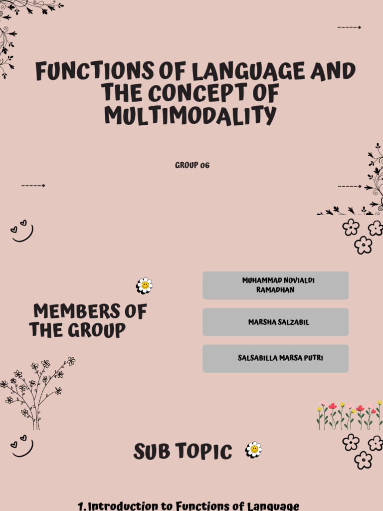 ITS GROUP 6-Function of Language and The Concept of Multimodality 2 | PDF | Communication | Writing