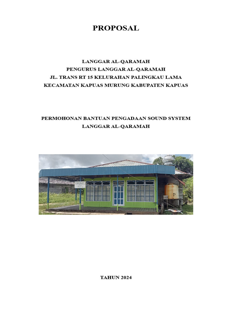 Proposal Sound System Al-Qaramah | PDF