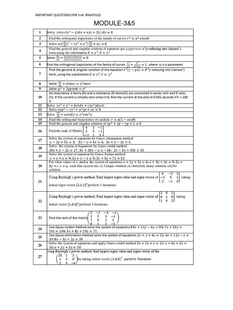 Module 3&5 QB Q32 | PDF | Mathematics Of Computing | Mathematics Module 3&5 QB Q32 | PDF | Mathematics Of Computing | Mathematics