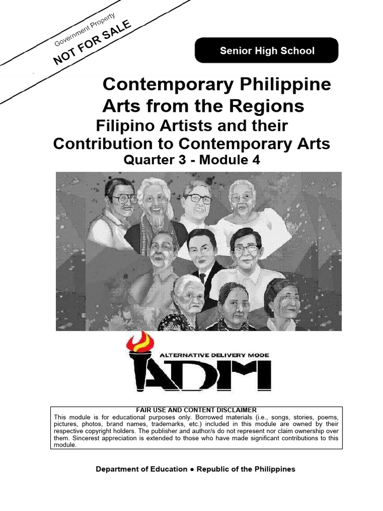 SHS Q3 Mod4 CPAR Filipino-Artists v5 | PDF | Weaving SHS Q3 Mod4 CPAR Filipino-Artists v5 | PDF | Weaving