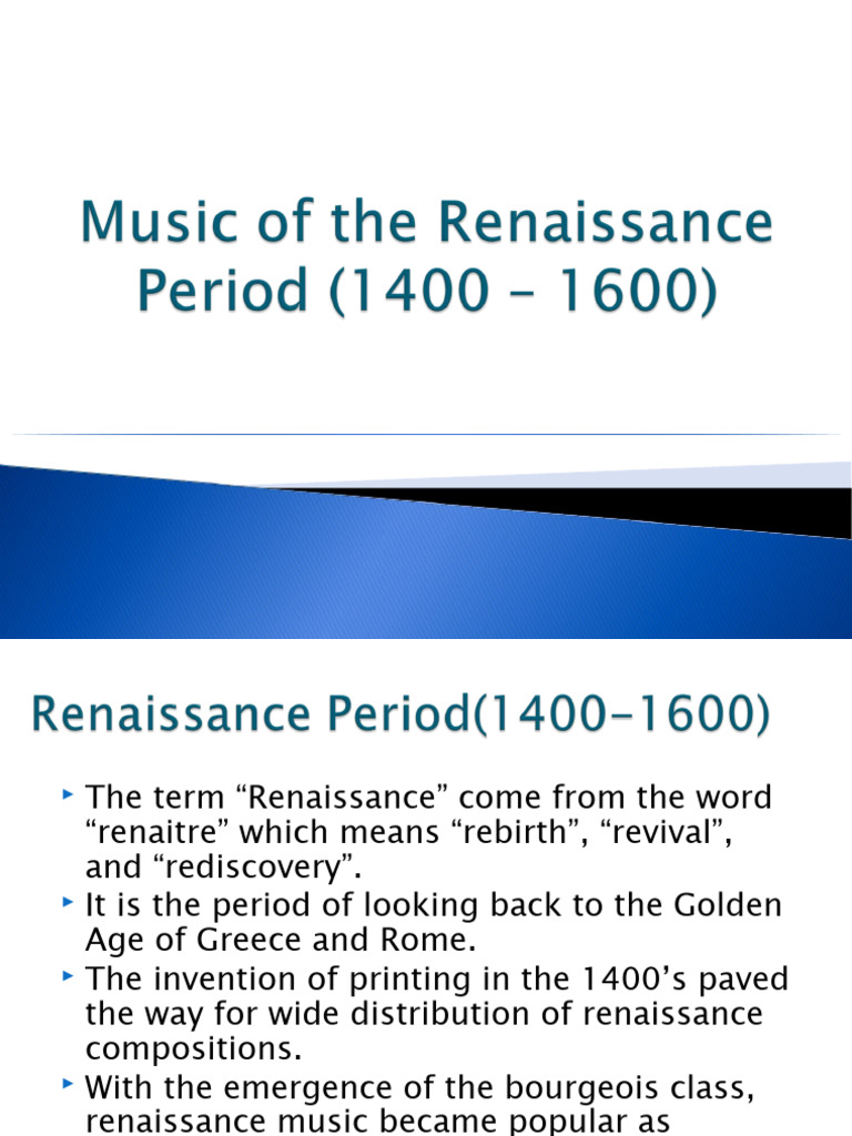 Music of The Renaissance Period | Download Free PDF | Choir | Renaissance