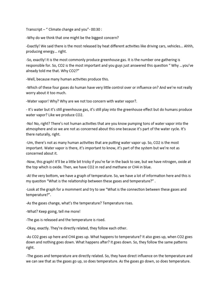 Transcript | PDF | Climate Change | Greenhouse Gas