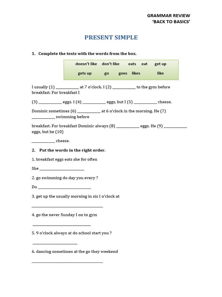 present-simple-present-continuous-review_32591 2 | PDF | English Grammar | Syntax