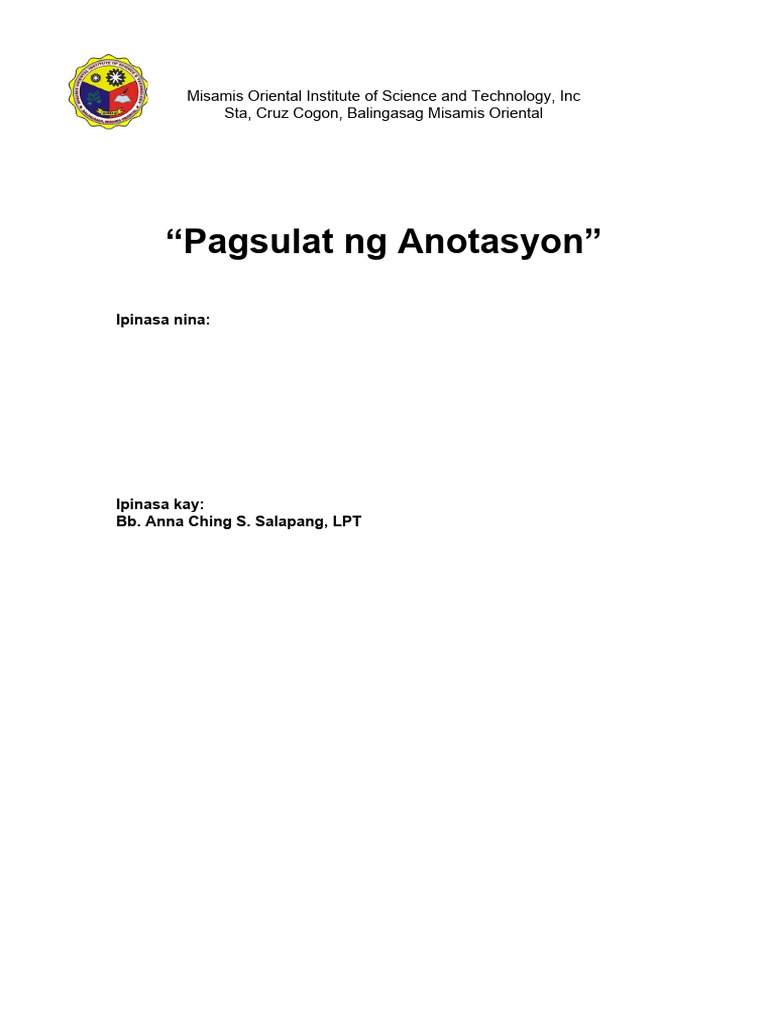 Pagsulat NG Anotasyon | PDF