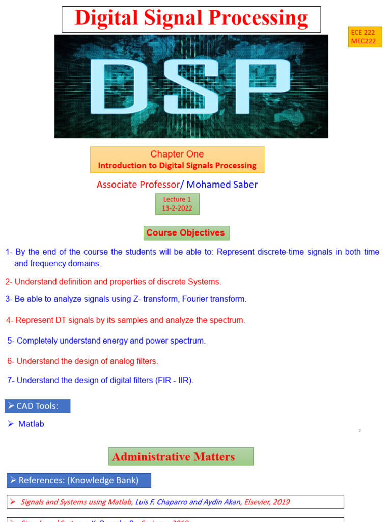 DSP Course Overview for Students | PDF | Computers