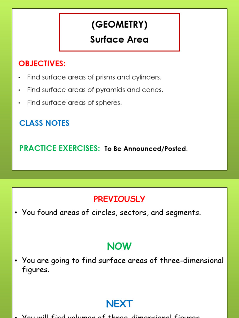 4 - Surface - Area | PDF | Area | Elementary Geometry