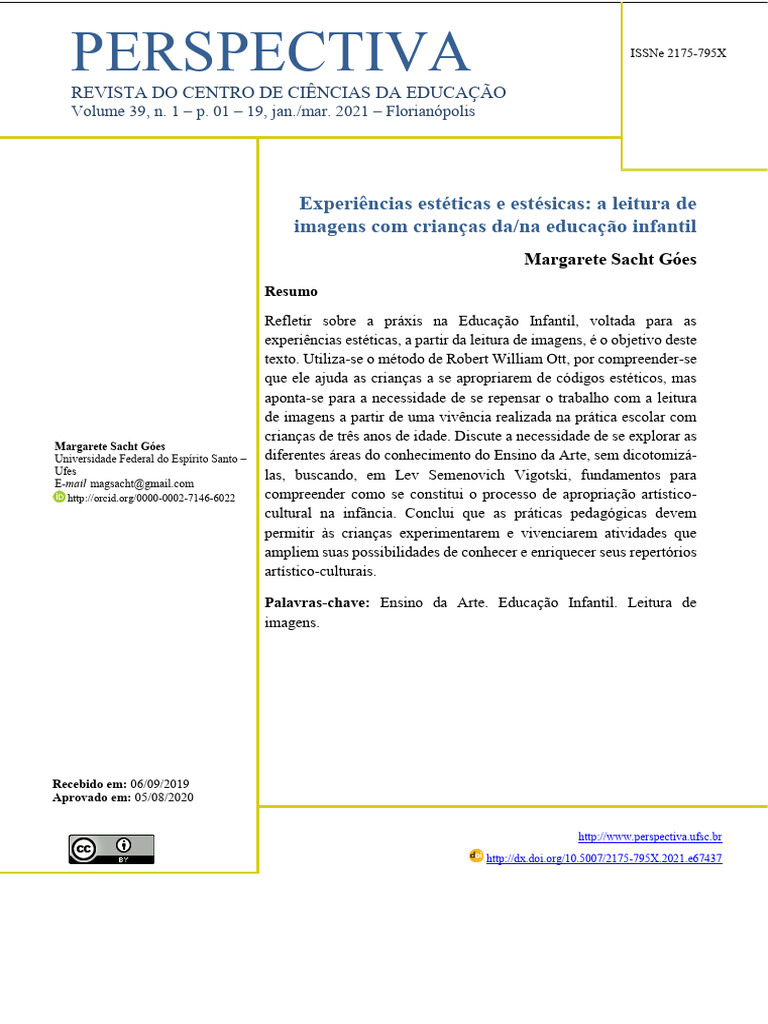 Leitura de Imagens na Educação Infantil | PDF | Pré-escola | Aprendizado