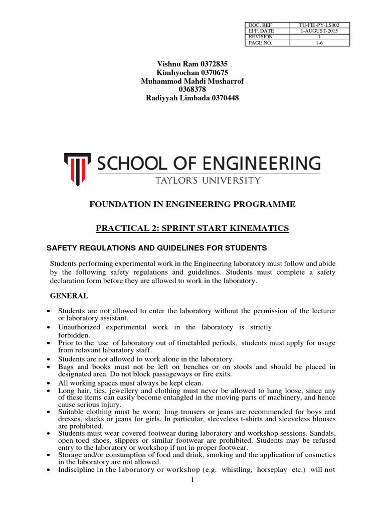 Practical 2-Sprint Start Kinematics | PDF | Acceleration | Velocity