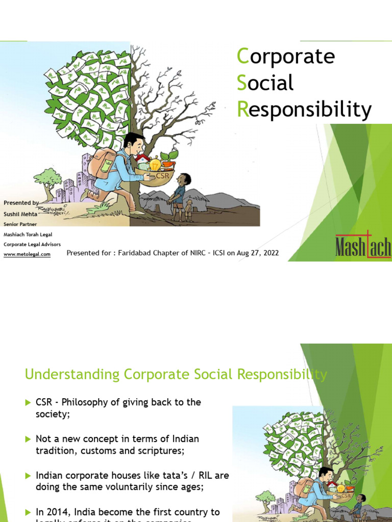 CSR PPT | PDF | Corporate Social Responsibility | Expense