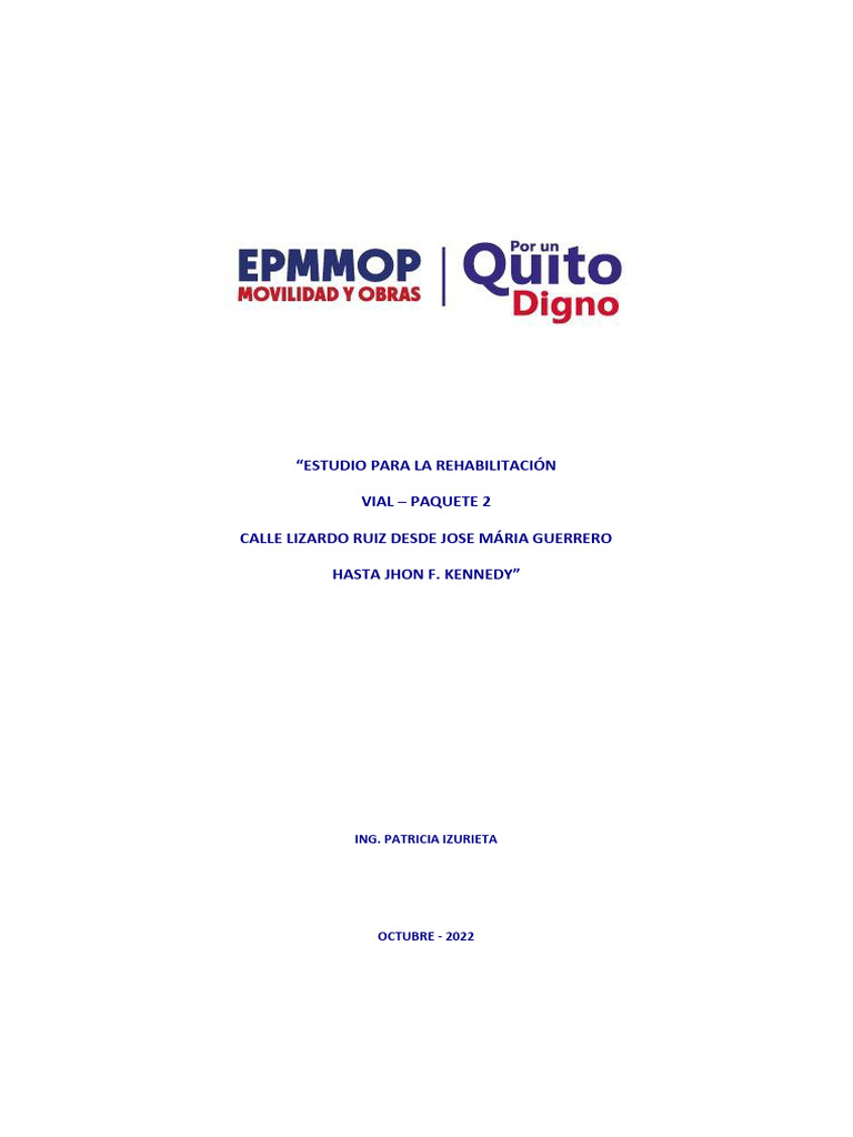 Informe de Pavimento Lizardo Ruiz | PDF | Transporte público | Servicios públicos