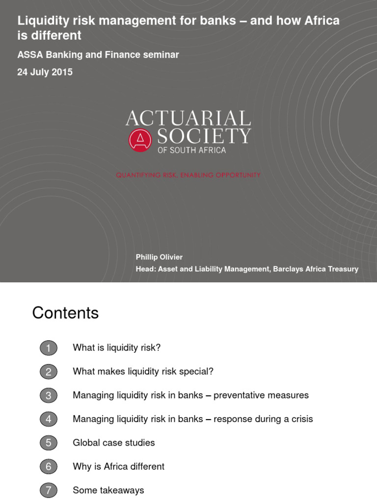 2015 Liquidity Risk Management For Banks | PDF | Market Liquidity ...