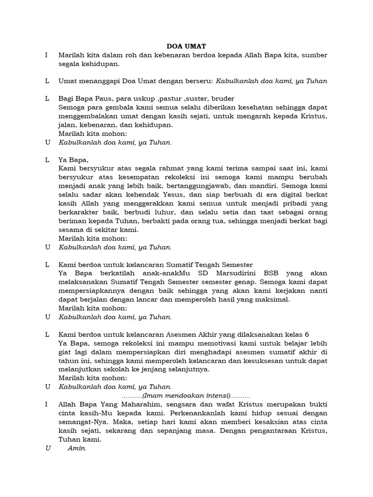 Doa Umat Bacaan | PDF