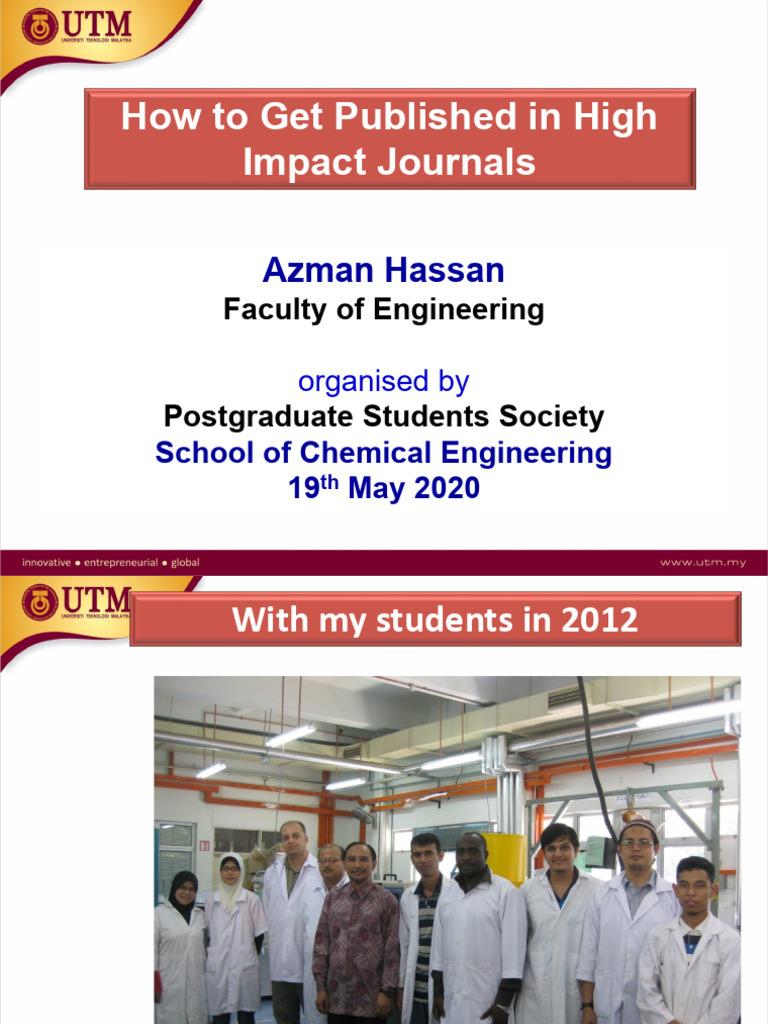 Slide - How To Get Publisshed in High Impact Publication - by Prof DR Azman (19may2020) - PDF | PDF
