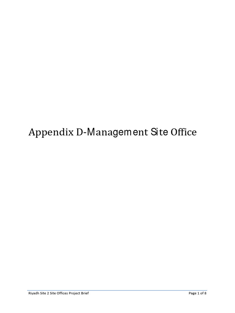 Appendix D - Management Site Office | PDF | Computer Network | Internet Appendix D - Management Site Office | PDF | Computer Network | Internet