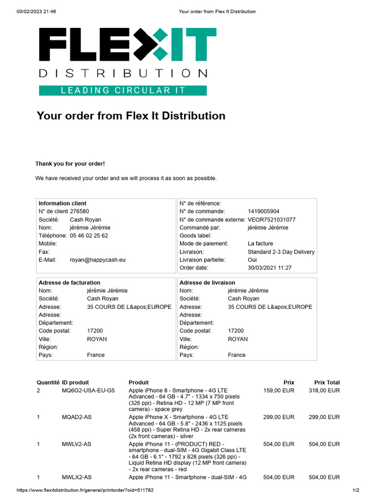 Your Order From Flex It Distribution | PDF | I Phone | Apple Inc.