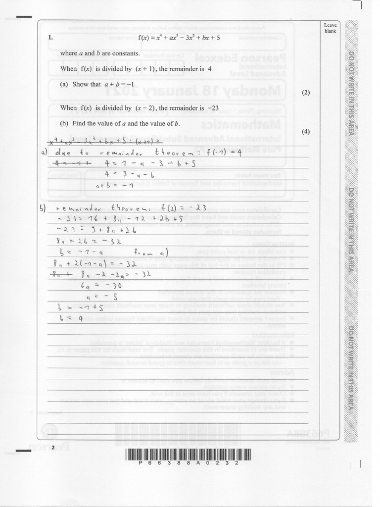 Pure - 2 - Mock - Exam Math | PDF