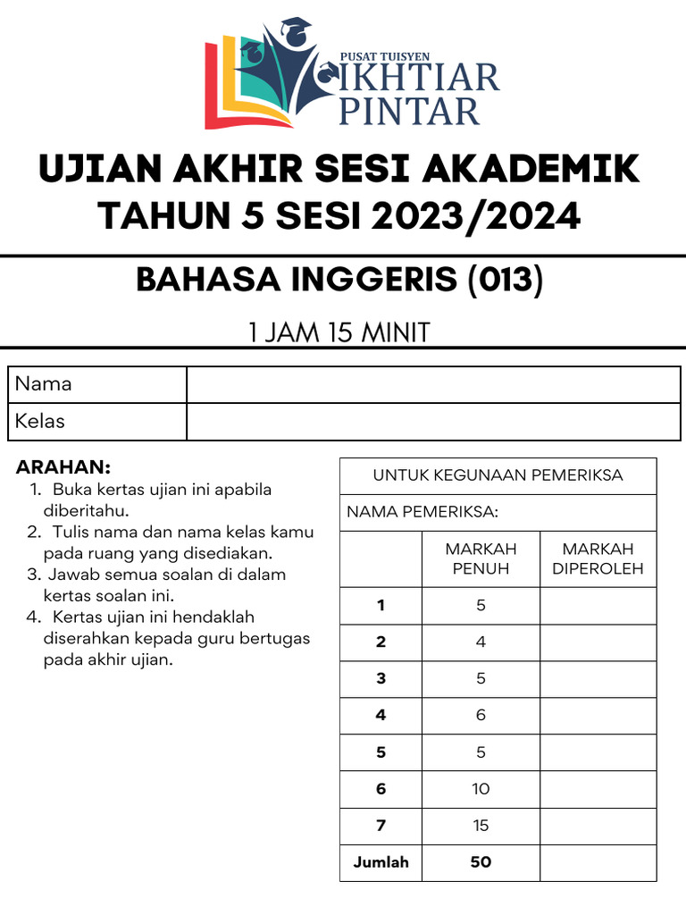 Uasa Y5 Term 3 Exam | PDF | Elvis Presley