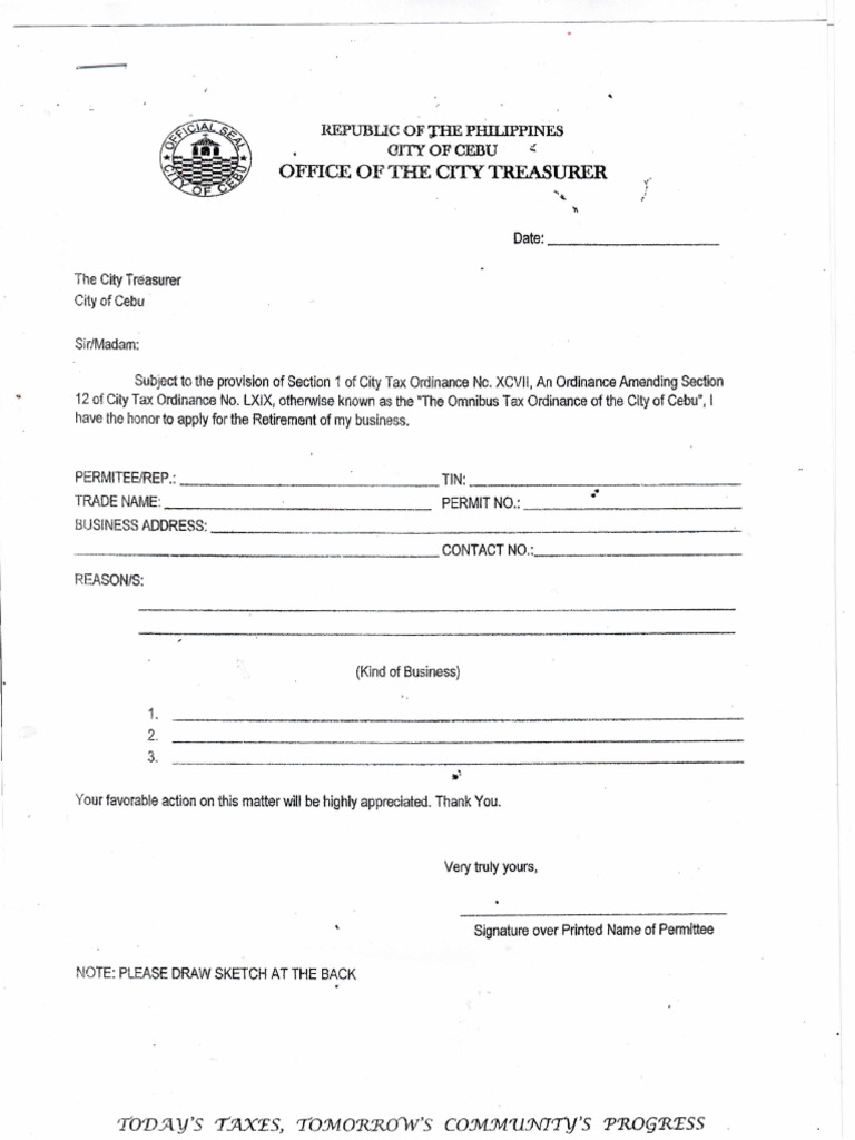 Cebu Business Retirement Application | PDF
