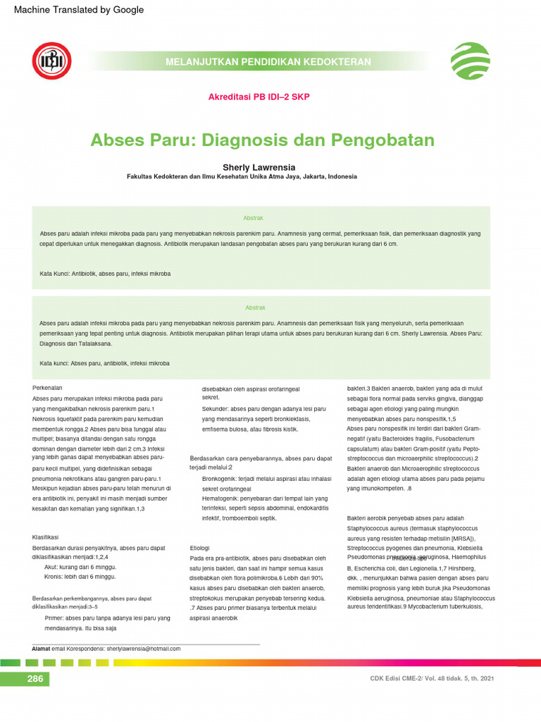 Tatalaksana Abses Paru dan Patofisiologinya | PDF | Pengembangan Diri ...