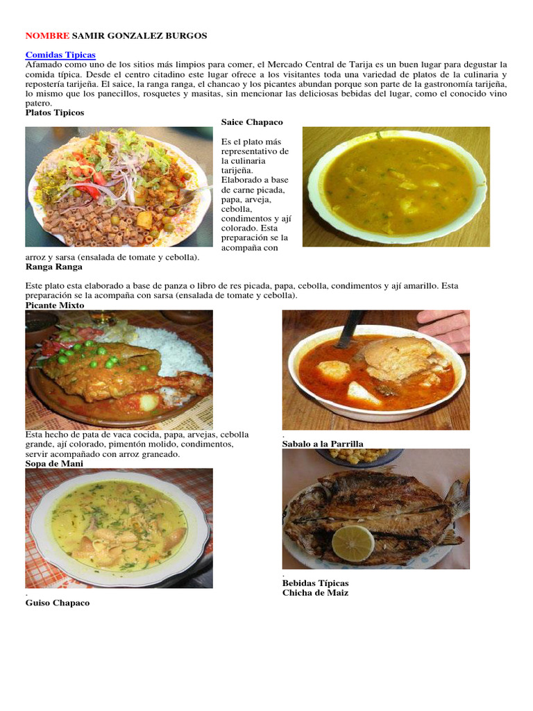 Comidas Tipicas | PDF