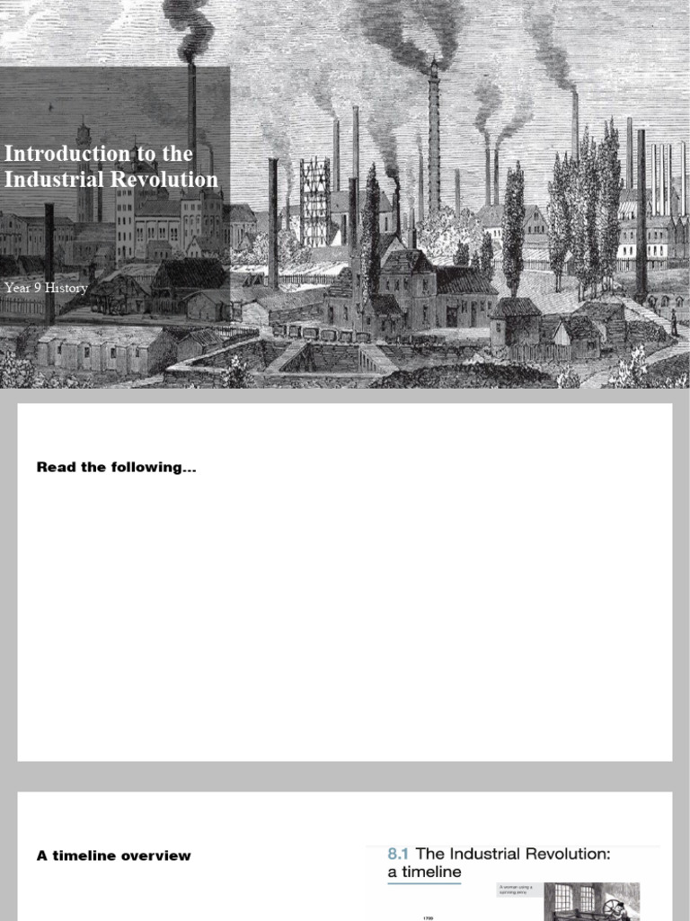 Year 9 Introduction To The Industrial Revolution-4 | PDF | Industrial ...