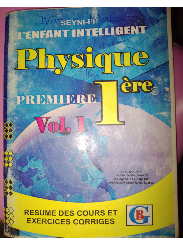 Fascicule de PHYSIQUE 1ère Scientifique 2020 | PDF