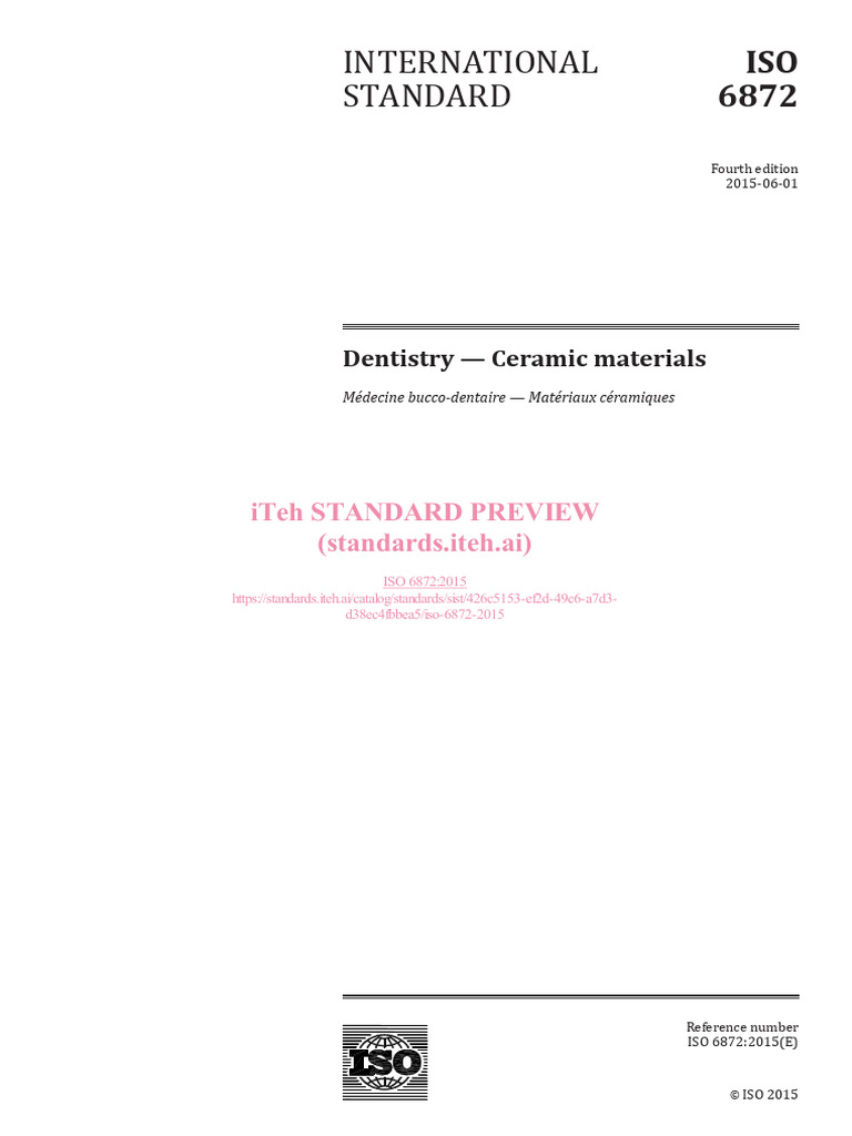 Iso-6872-2015 Dental Ceramics | PDF | Ceramics | International ...