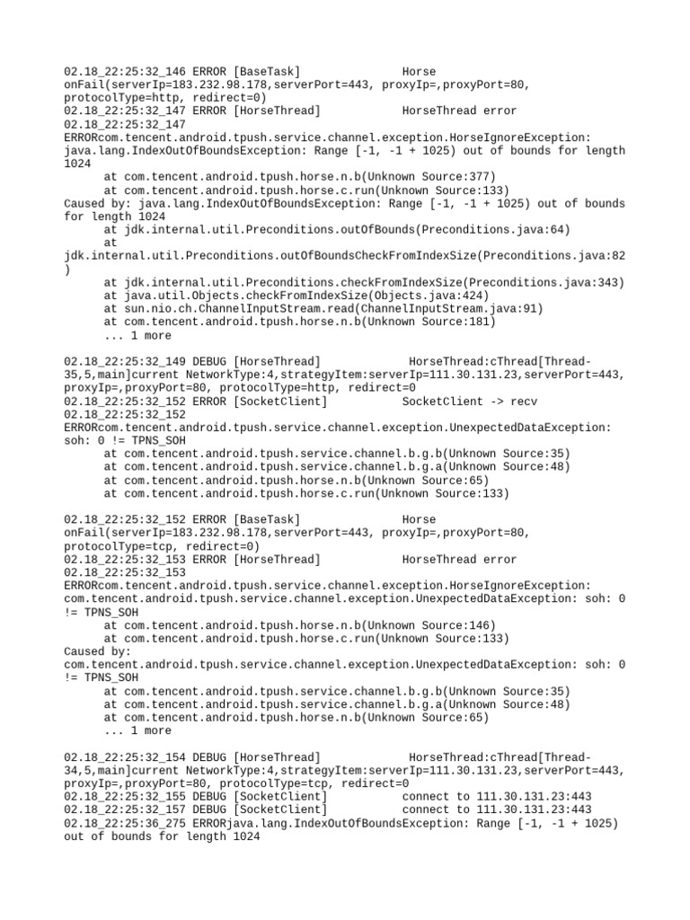 Debugging Tencent Push Errors | PDF | Object Oriented Programming | Oracle Acquisitions
