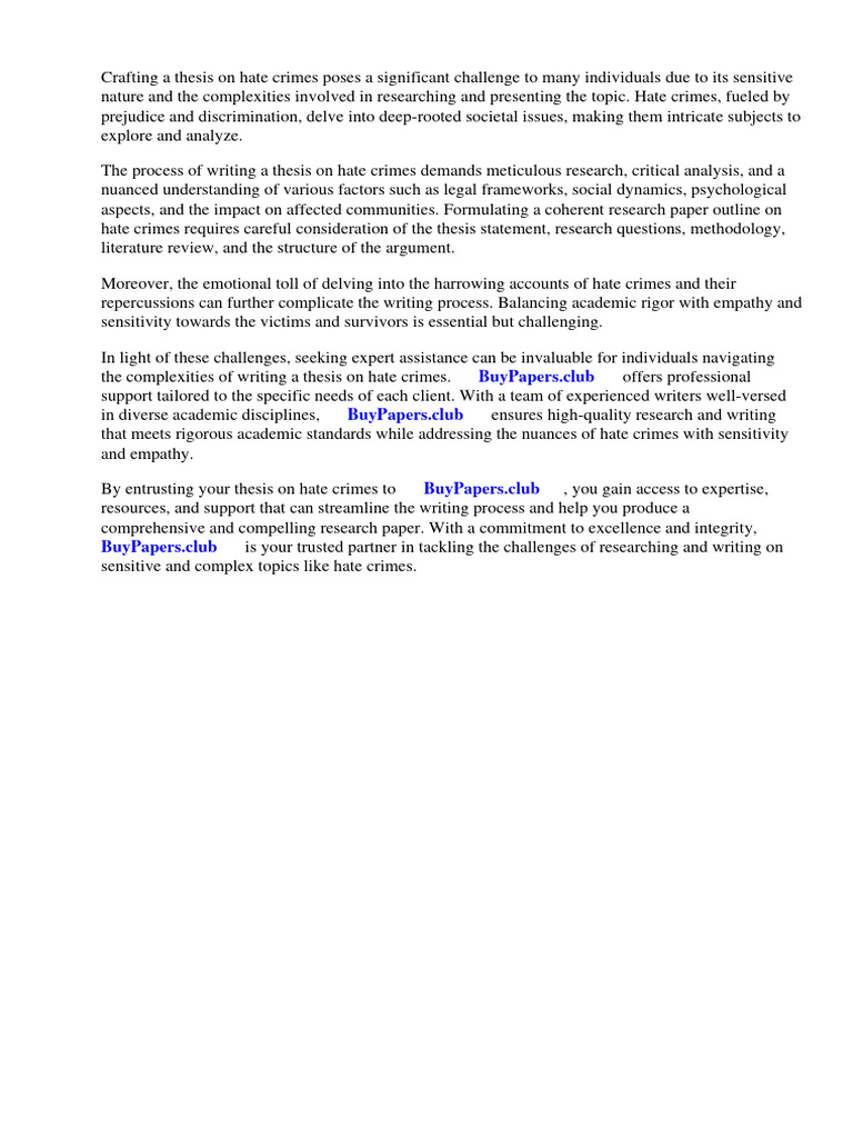 Research Paper Outline On Hate Crimes | PDF | Hate Crimes | Crimes