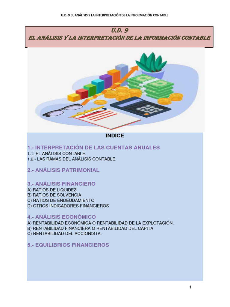 U.D. 9 El Análisis e Interpretación de La Información Contable | PDF ...
