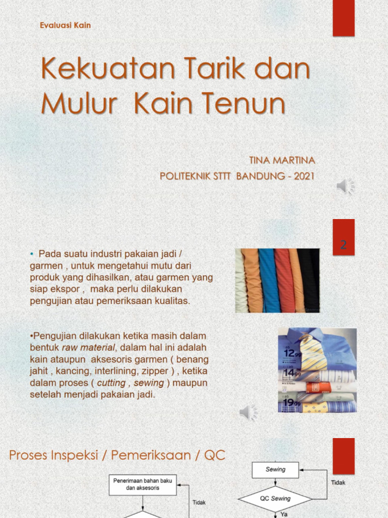 Kekuatan Tarik Dan Mulur Kain Tenun | PDF
