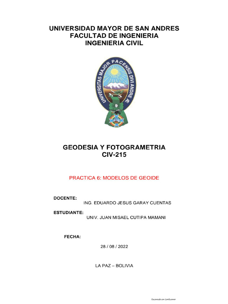 Practica 6 Modelos de Geoides | PDF