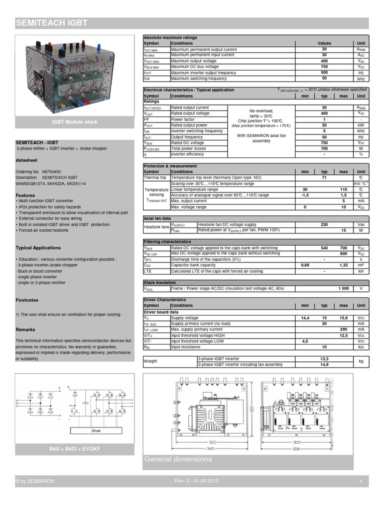 SEMITEACH IGBT Specifications & Ratings | PDF