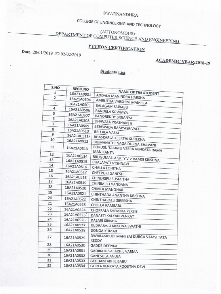 Cse Python Certification | PDF