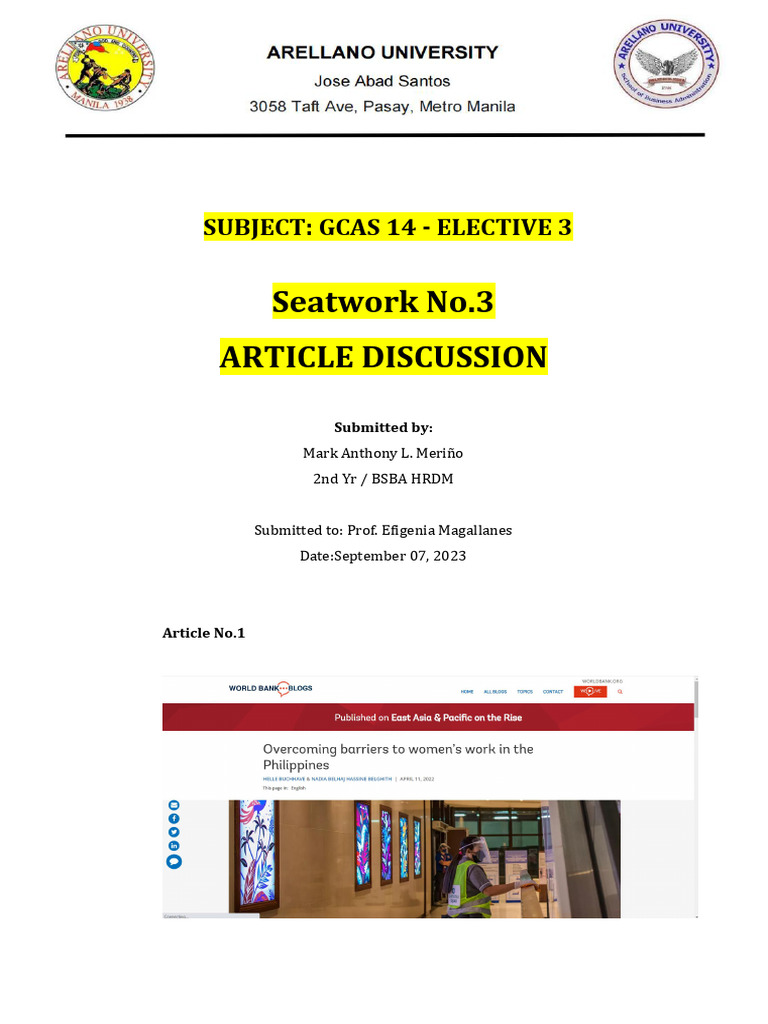 Prelim Meriño Seatwork No.3 | PDF | Mental Disorder | Marriage