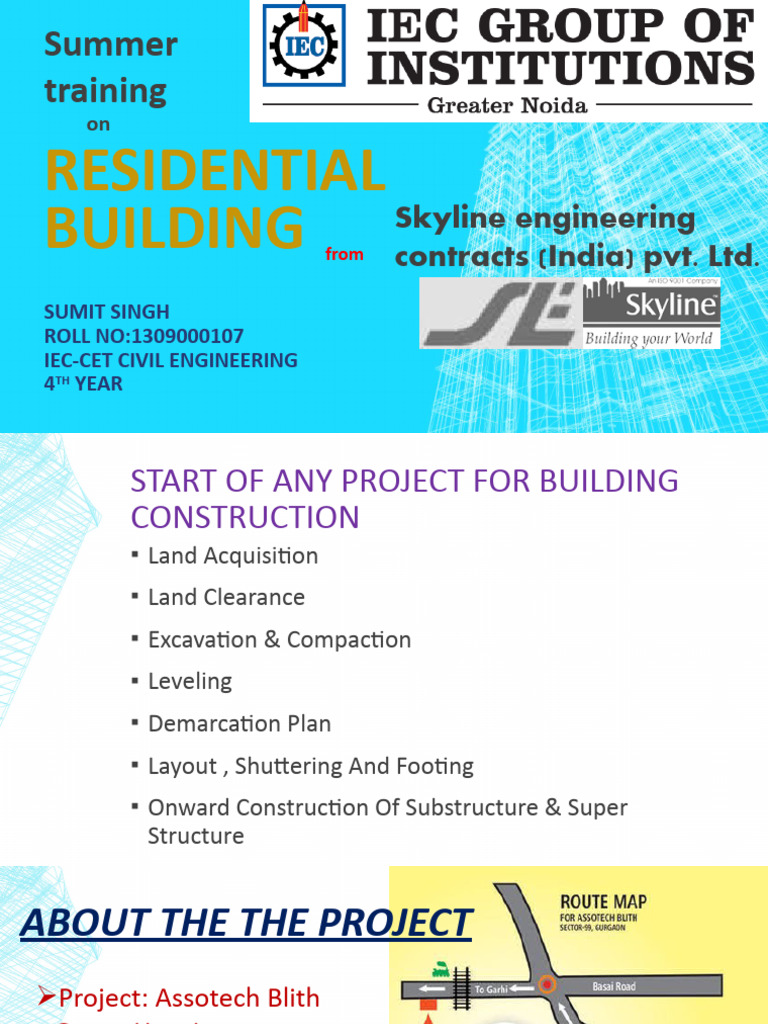 Dokumen.tips Construction of Residential Building Summer Training Ppt | PDF | Stairs | Concrete