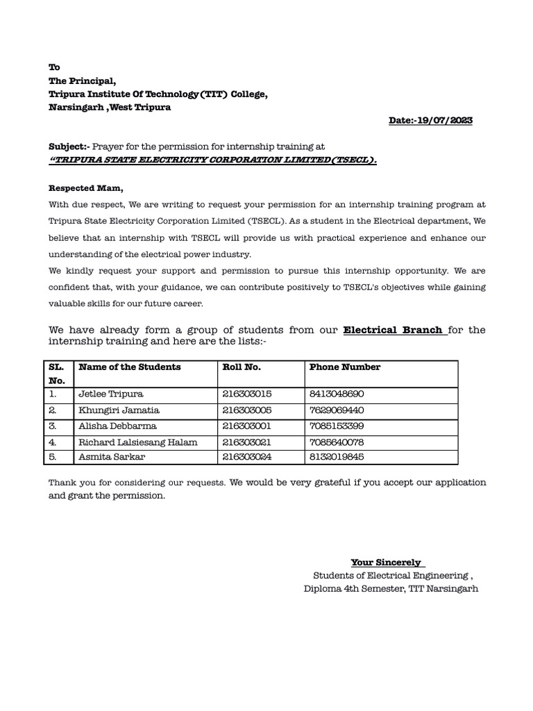 TSECL Intership | PDF