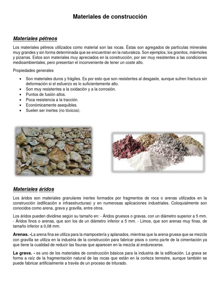 Materiales de Construcción | PDF | Grava | El plastico