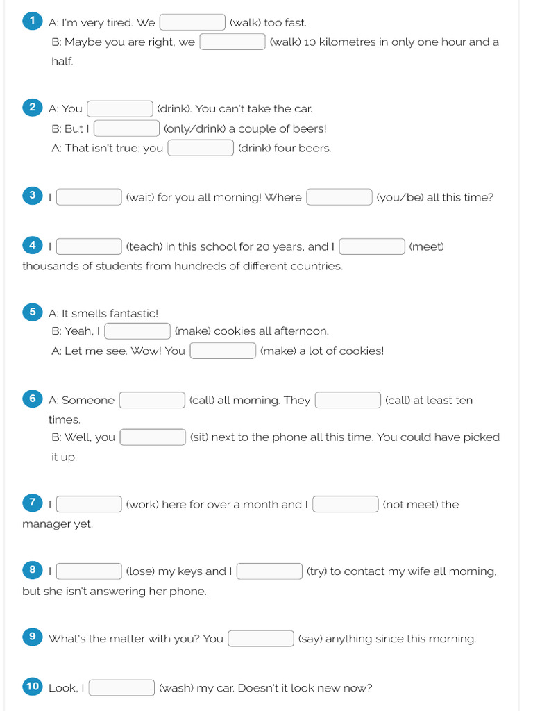 Present Perfect Simple and Present Perfect Continuous - Page 3 of 3 ...