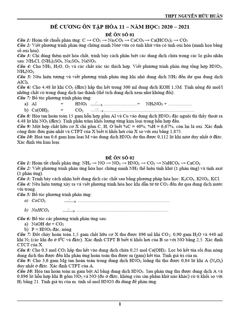 De Cuong Hoa 11 Năm Hoc 2021-2022 | PDF