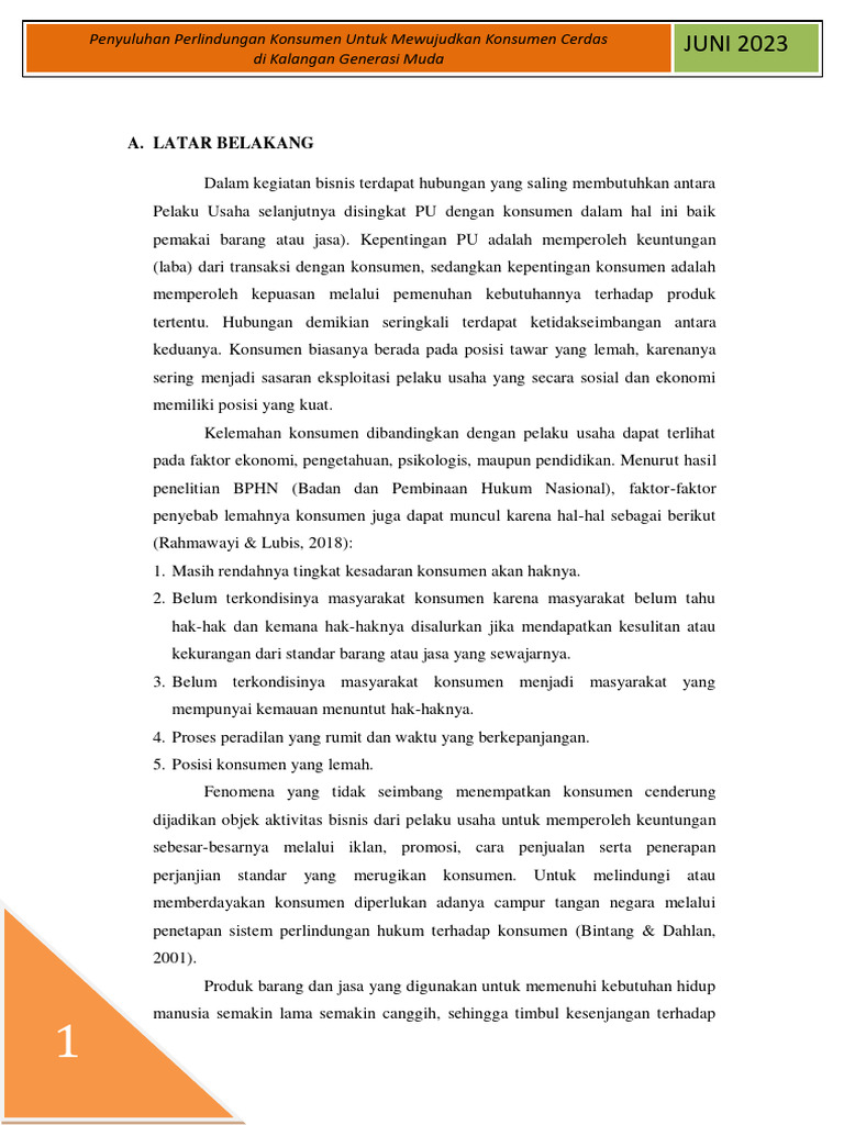 Tor Penyuluhan BPSK | PDF