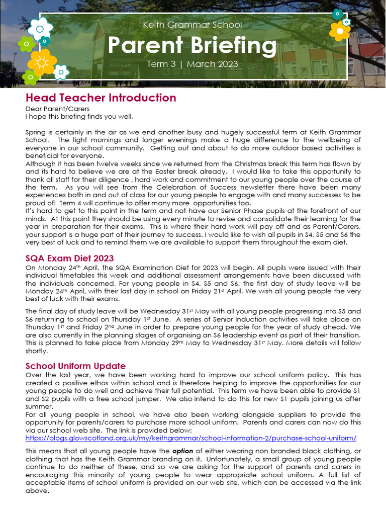 Parent Briefing Term 3 March 2023 | PDF | Wellness