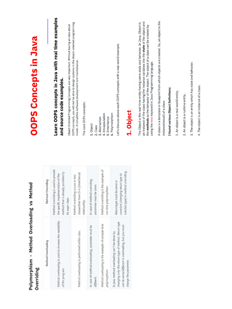 OOPS Concepts in Java New | PDF OOPS Concepts in Java New | PDF