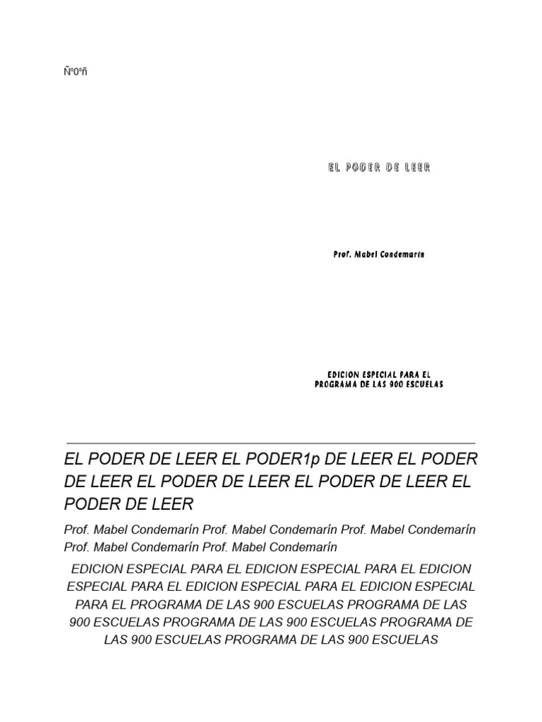 El - Poder - de - Leer. Condemarín | PDF