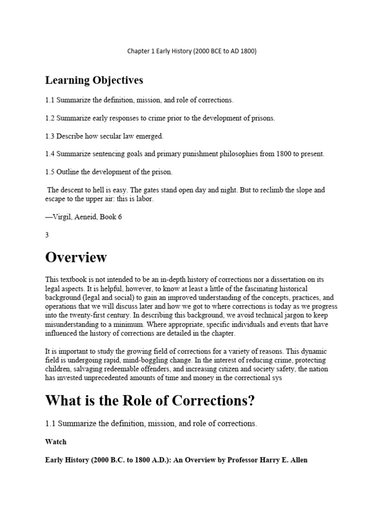Evolution of Corrections (2000 BCE - 1800) | PDF | Prison | Crimes